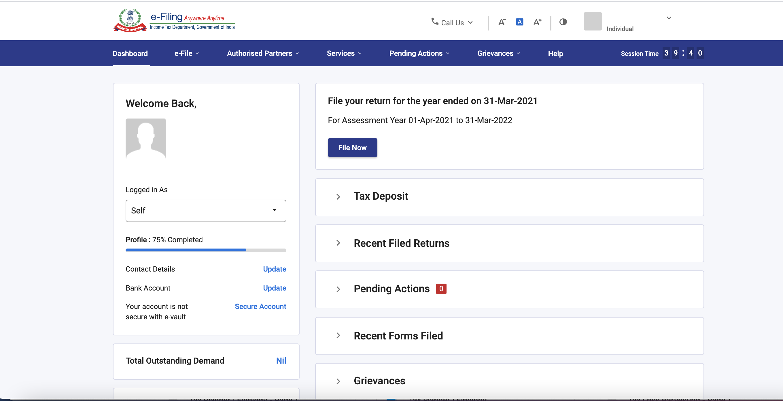 Form 26AS View Download Tax Credit Annual Information Statement