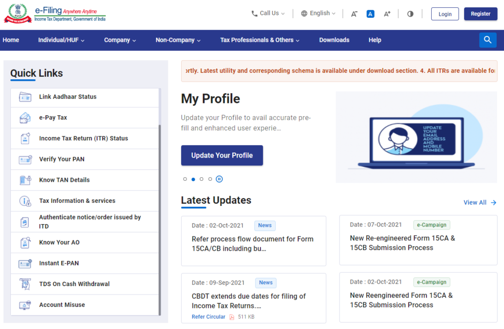 Income Tax e-Filing Portal - Register DSC - Learn by Quicko