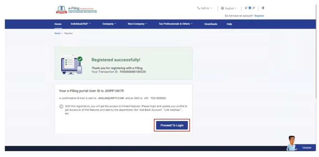 Register Ca On Income Tax E Filing Portal Learn By Quicko
