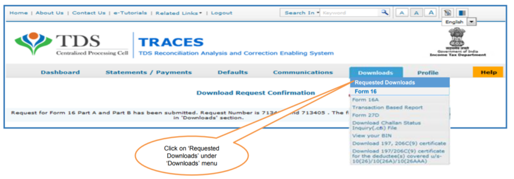 TRACES : Download 26QC Justification Report - Learn by Quicko