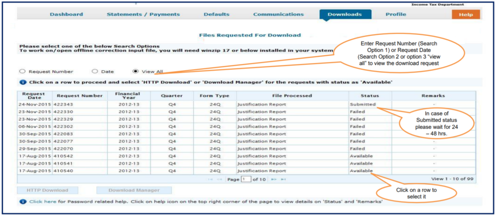 TRACES : Download 26QC Justification Report - Learn by Quicko