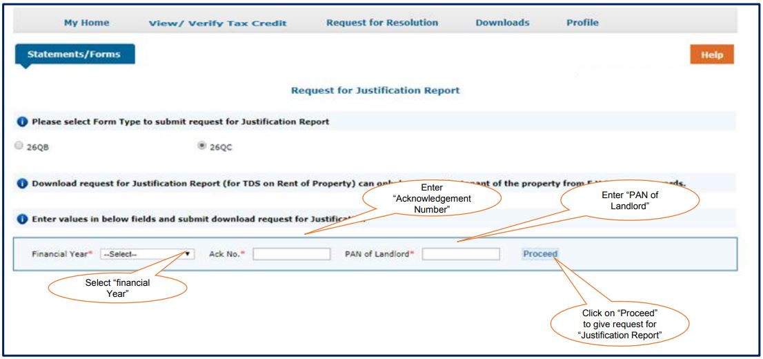 TRACES : Download 26QC Justification Report | Learn by Quicko