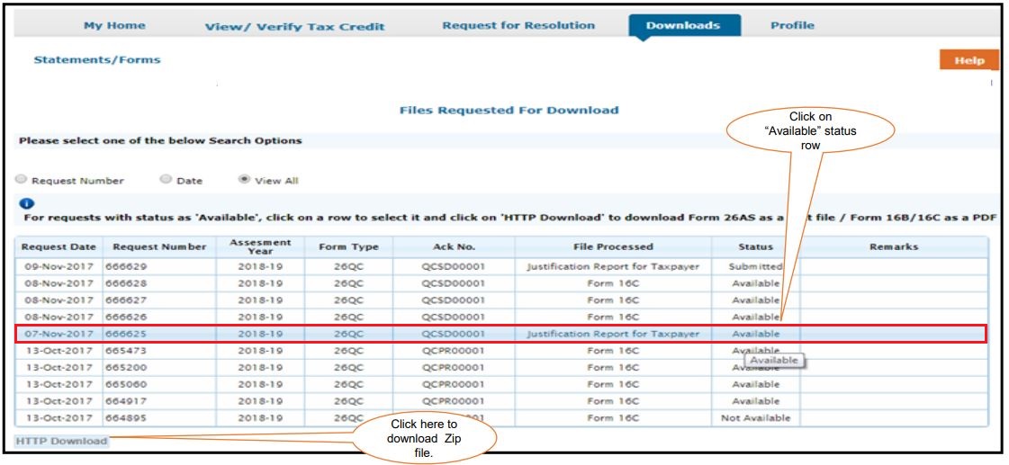TRACES : Download 26QC Justification Report | Learn by Quicko