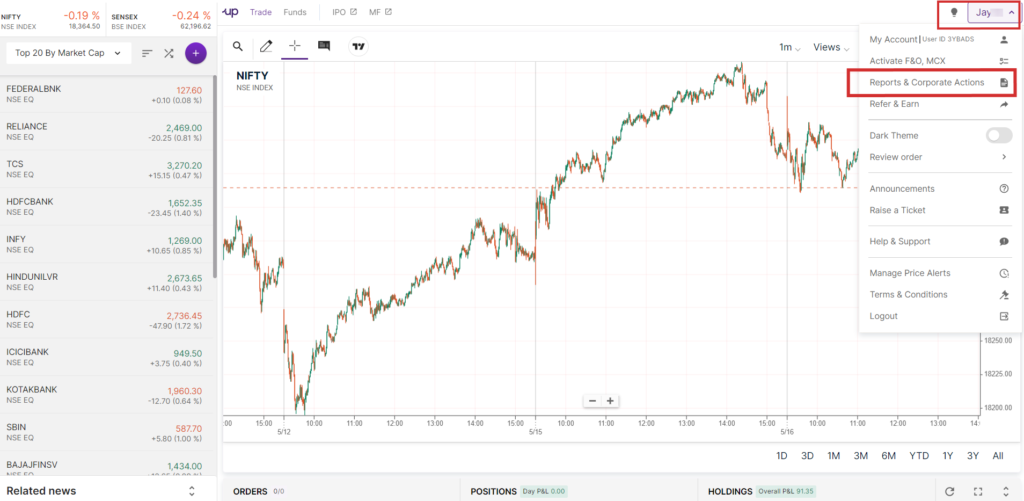 Download Tax Profit and Loss report from Upstox - Learn by Quicko