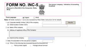INC-5 Form : Intimation of exceeding threshold - Learn by Quicko