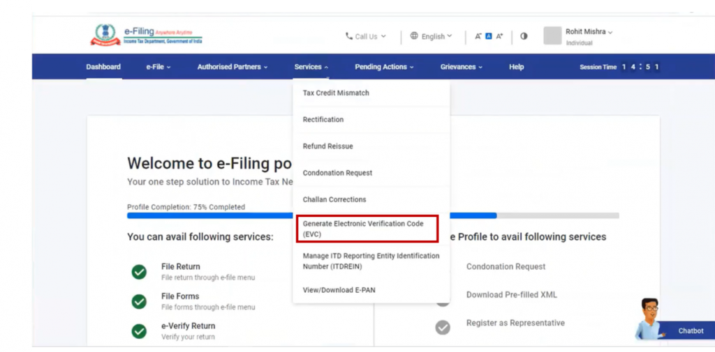 How to Generate EVC on the e-Filing Portal? - Learn by Quicko