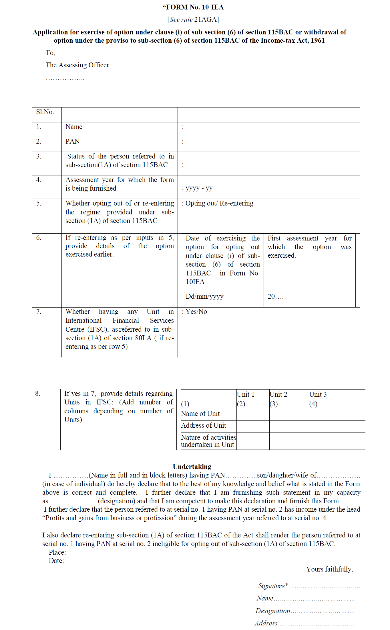 Form 10IEA: Opting out of/Re-entering New Tax Regime - Learn by Quicko