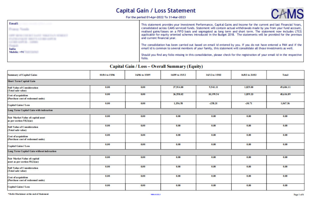 CAMS - Services, Features & Capital Gains Statement - Learn by Quicko